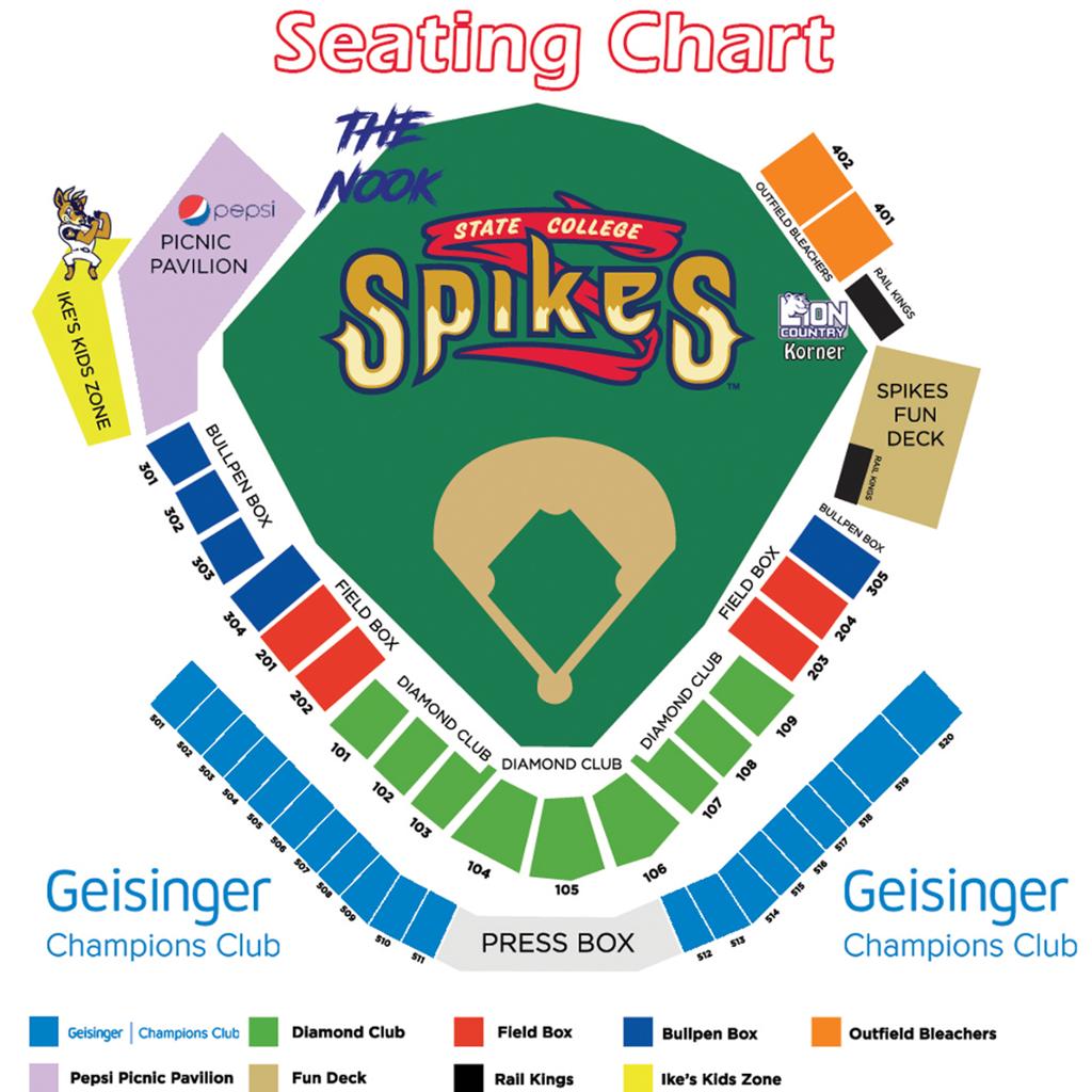 Medlar Field at Lubrano Park Seating Chart | State College Spikes