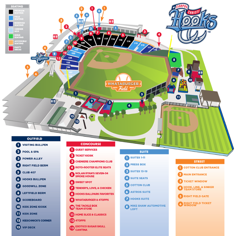 Whataburger Field Seating Map | Hooks